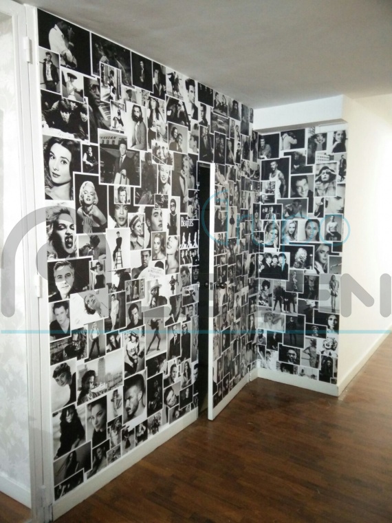Diseño Mural de Fotos Retro - Vinilo Impreso para Pared | Aleben